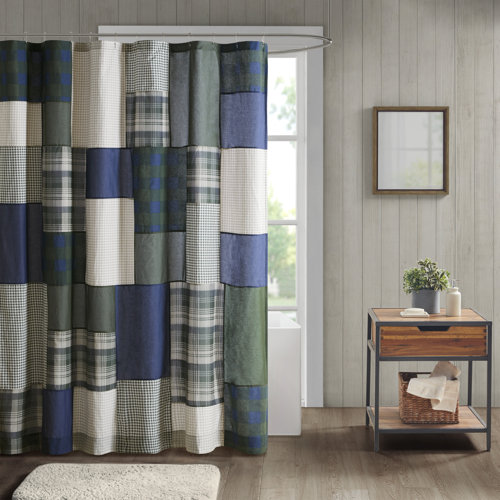 Woolrich 100 Cotton Patchwork Single Shower Curtain And Reviews Wayfair